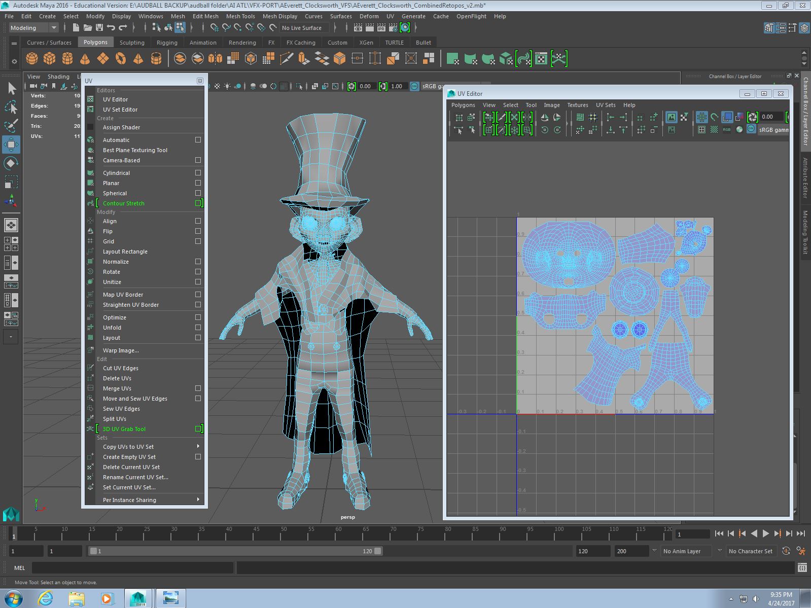 Audrey C. Everett: Retopology in Maya (retaining polycount_