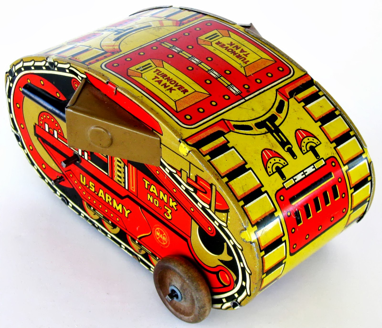 Toys and Stuff: Marx 1938 U.S. Army Tank No. 3 Turnover Tank