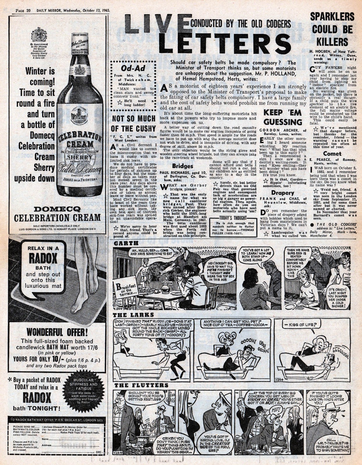 BLIMEY! The Blog of British Comics: 50 Year Flashback: Daily Mirror ...