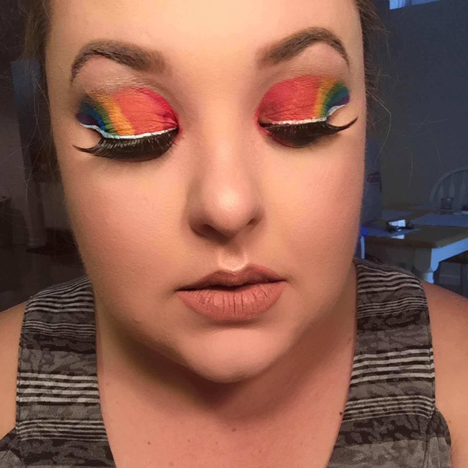 Rainbow Rave Makeup Look