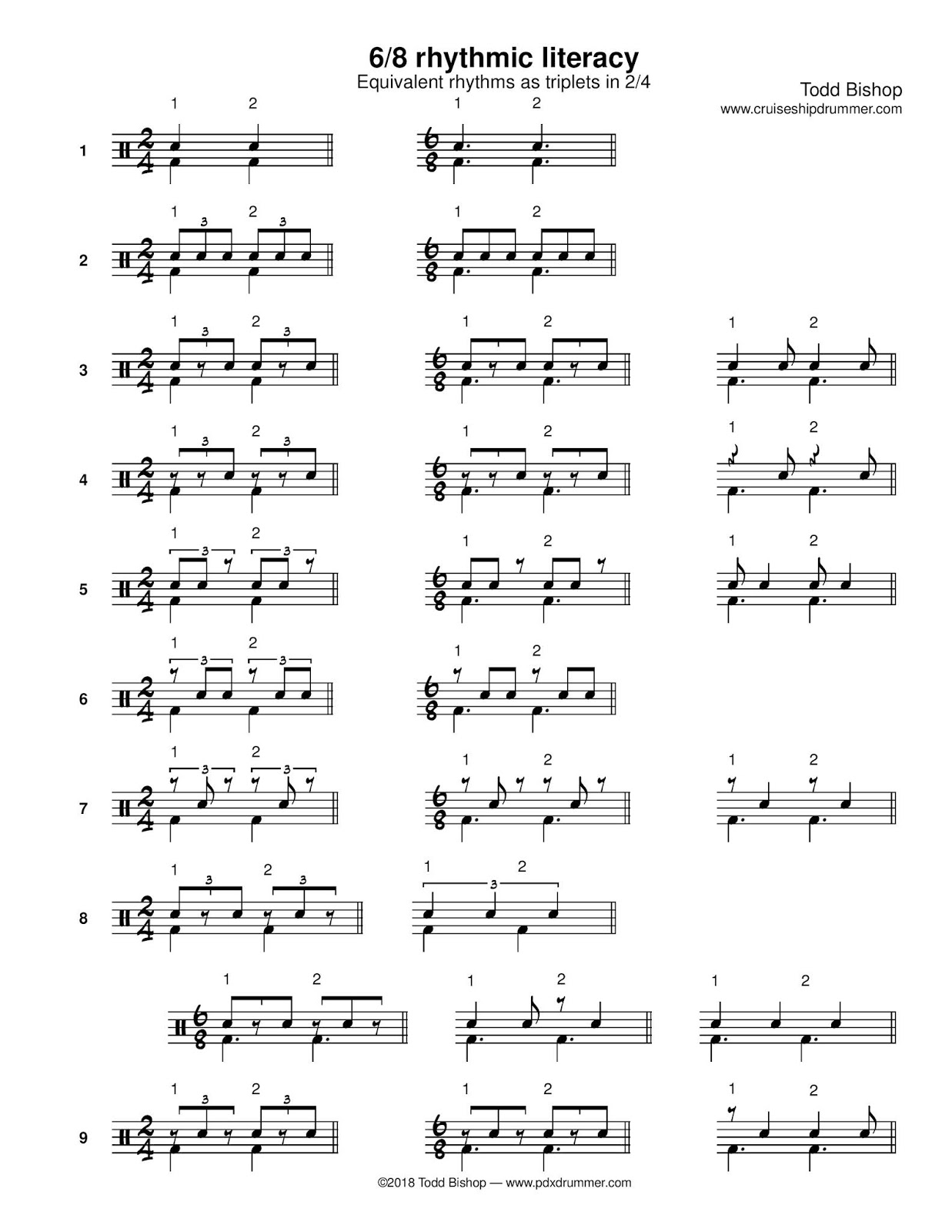 Cruise Ship Drummer!: 6/8 rhythmic literacy - 01