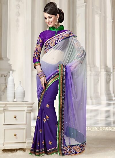 Top 20 Purple Saree Online For 2019 | Fashionmozo