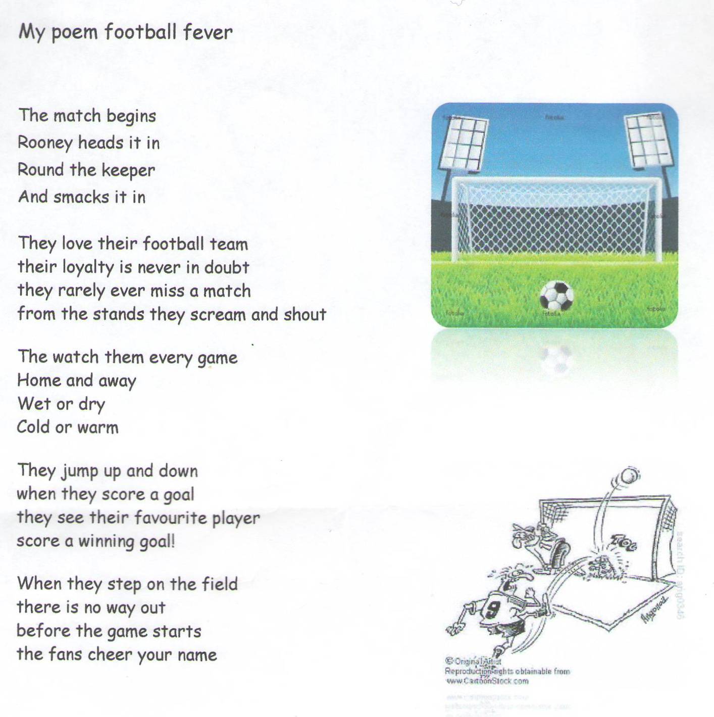 Sibford School 2013 Poetry Project: My Poem Football Fever