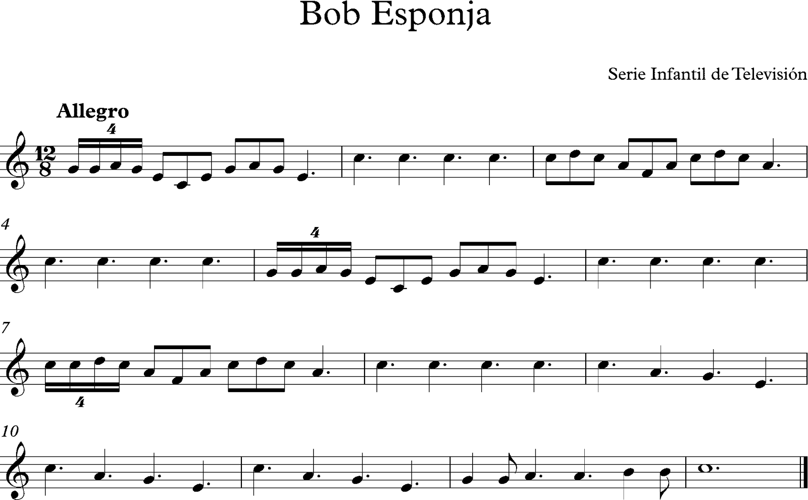 Descubriendo la Música. Partituras para Flauta Dulce o de Pico.: Bob ...