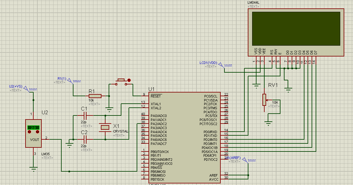 electronics: TEMPERATURE MEASUREMENT USING LM35 AND ATMEGA 32 (MIKRO C)