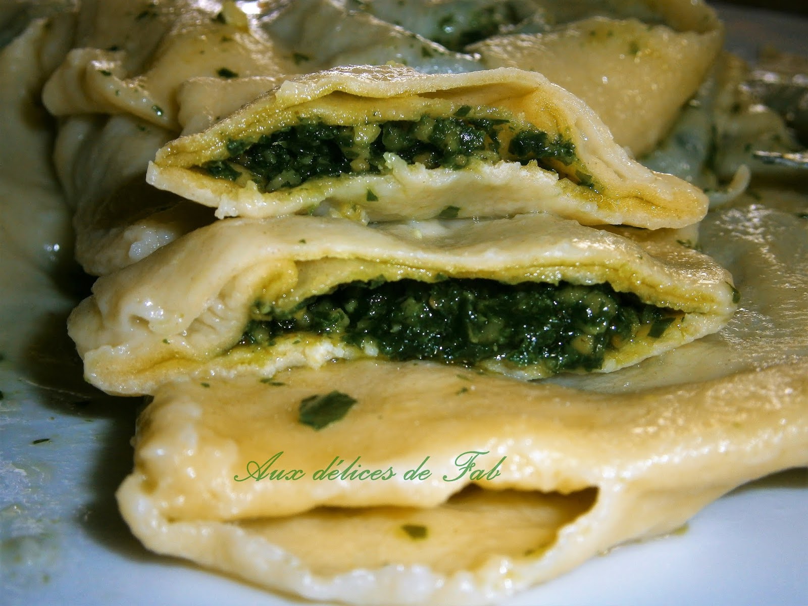 Aux délices de Fab: Raviolis fourrés pesto ail des ours