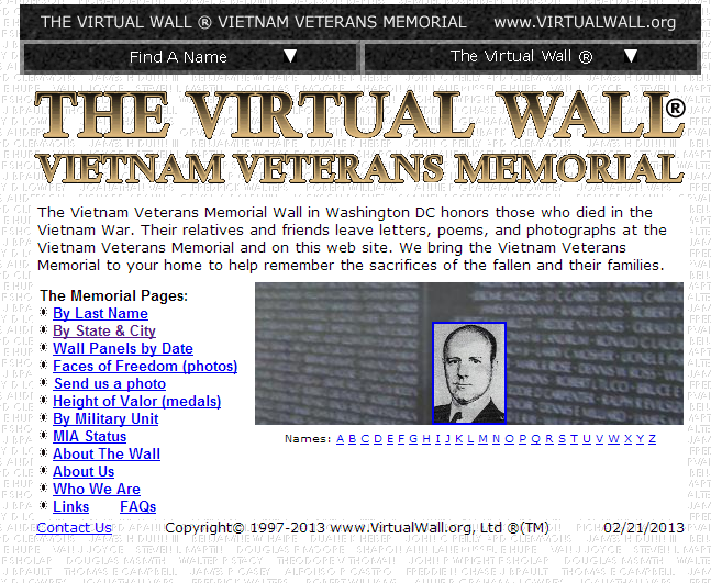 Jerry's Story: Vietnam Veterans Memorial - Virtual Wall