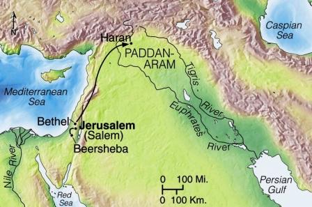Viagem de Jacó - Mapas Bíblicos