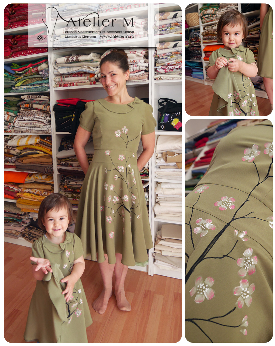 Rochii mama fiica cu mar inflorit