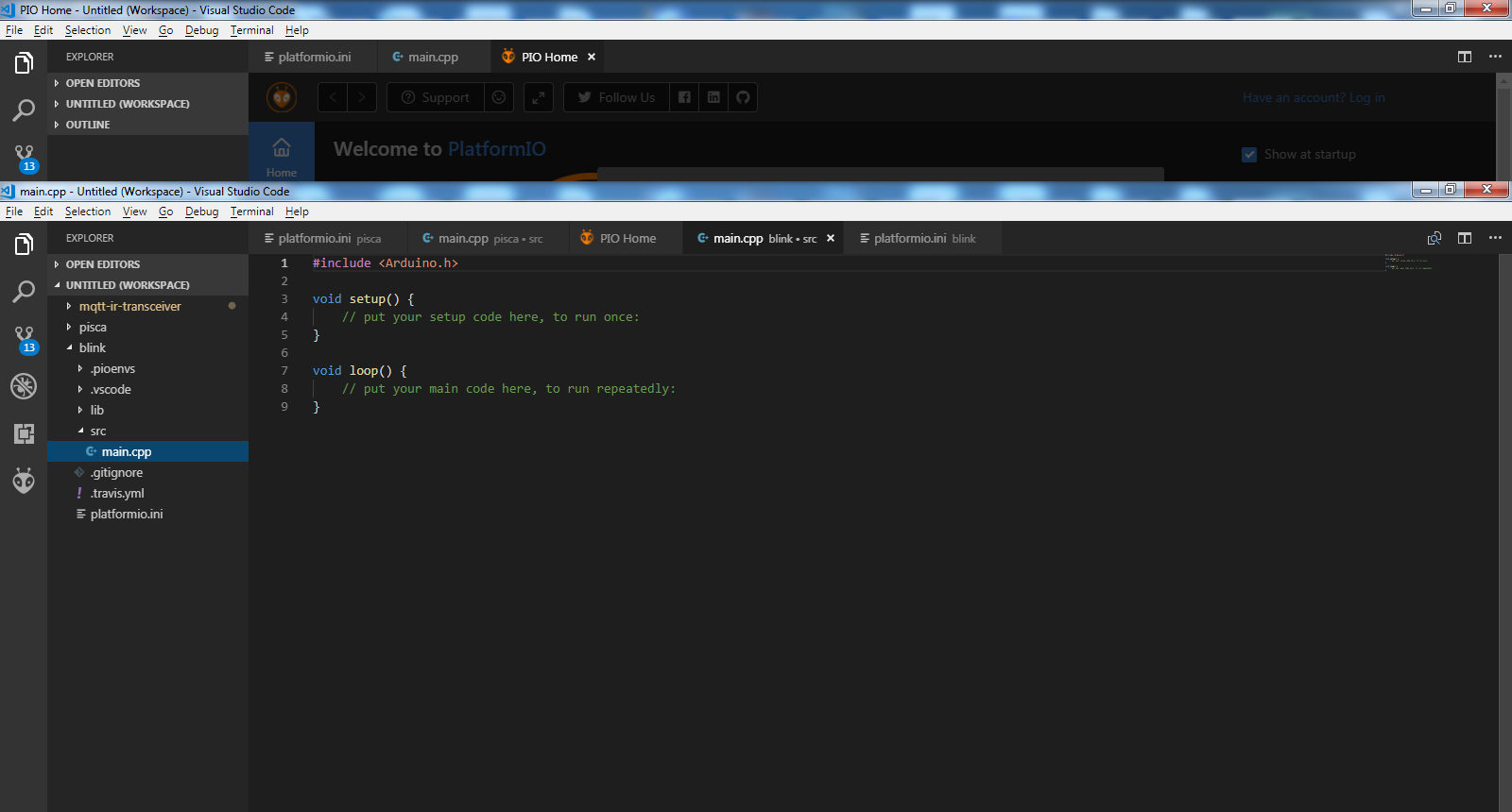 U-BLOX NINA W102 E PlataformIO - DEBUGGING: 2022