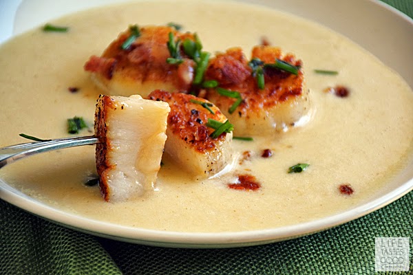 Pan-Seared Scallops with Corn Puree | Life Tastes Good