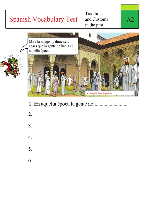 Spanish Test: Spanish Vocabulary Test Traditions and Customs A2
