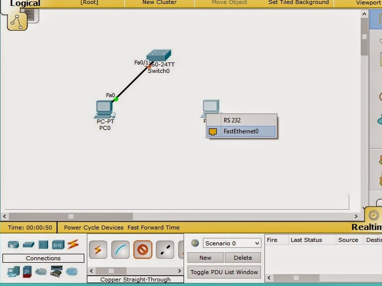 Tech Review : Creating a simple network in Cisco Packet Tracer.