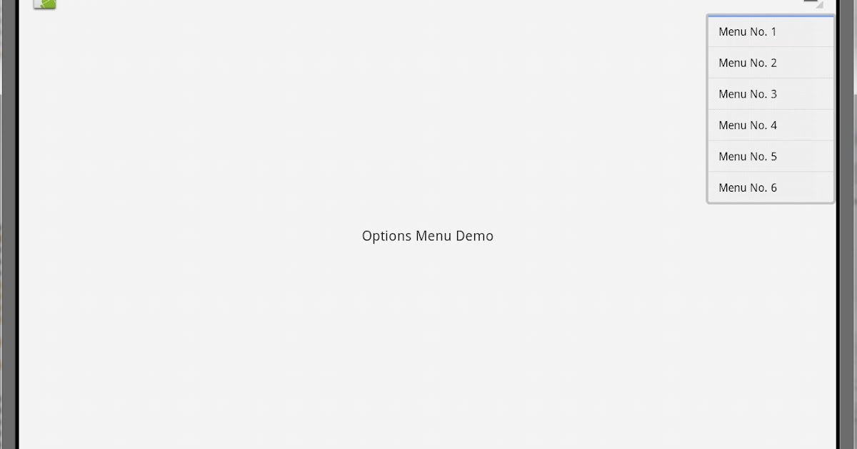 Programmers Sample Guide Android Options Menu Submenu And Menu Group Example