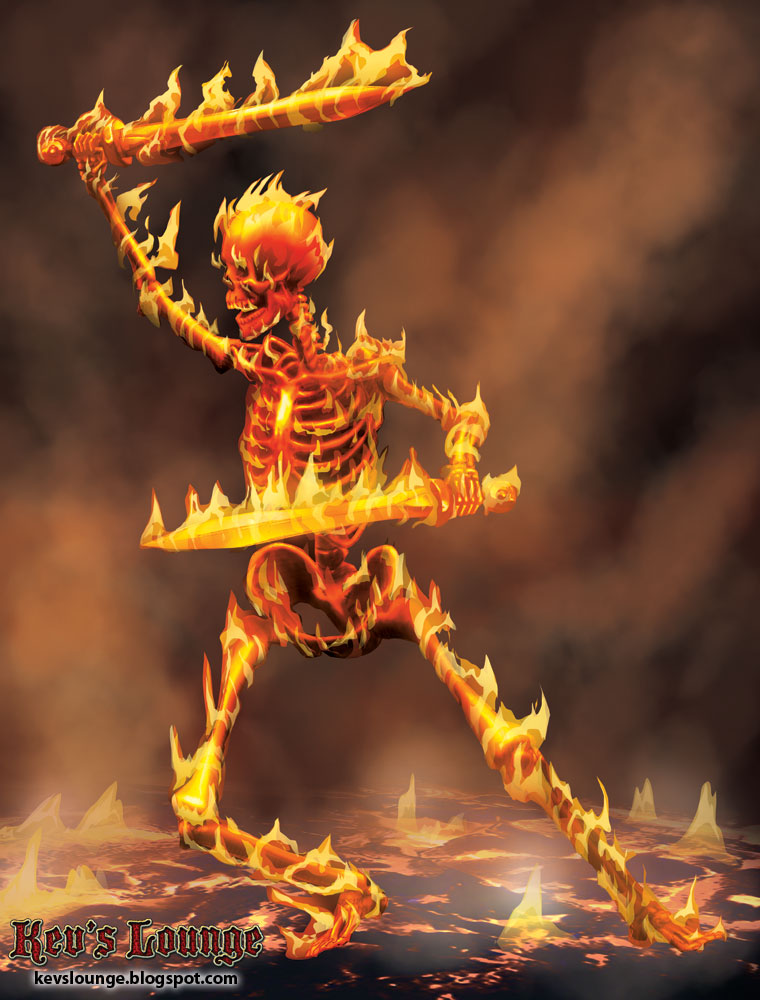 Kev's Lounge: Character Portrait: Flaming Skeleton
