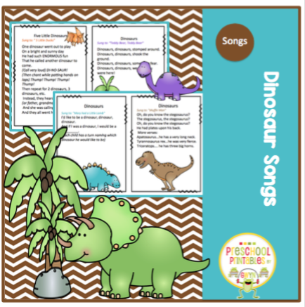 Dinosaur Songs for Preschool ~ Preschool Printables