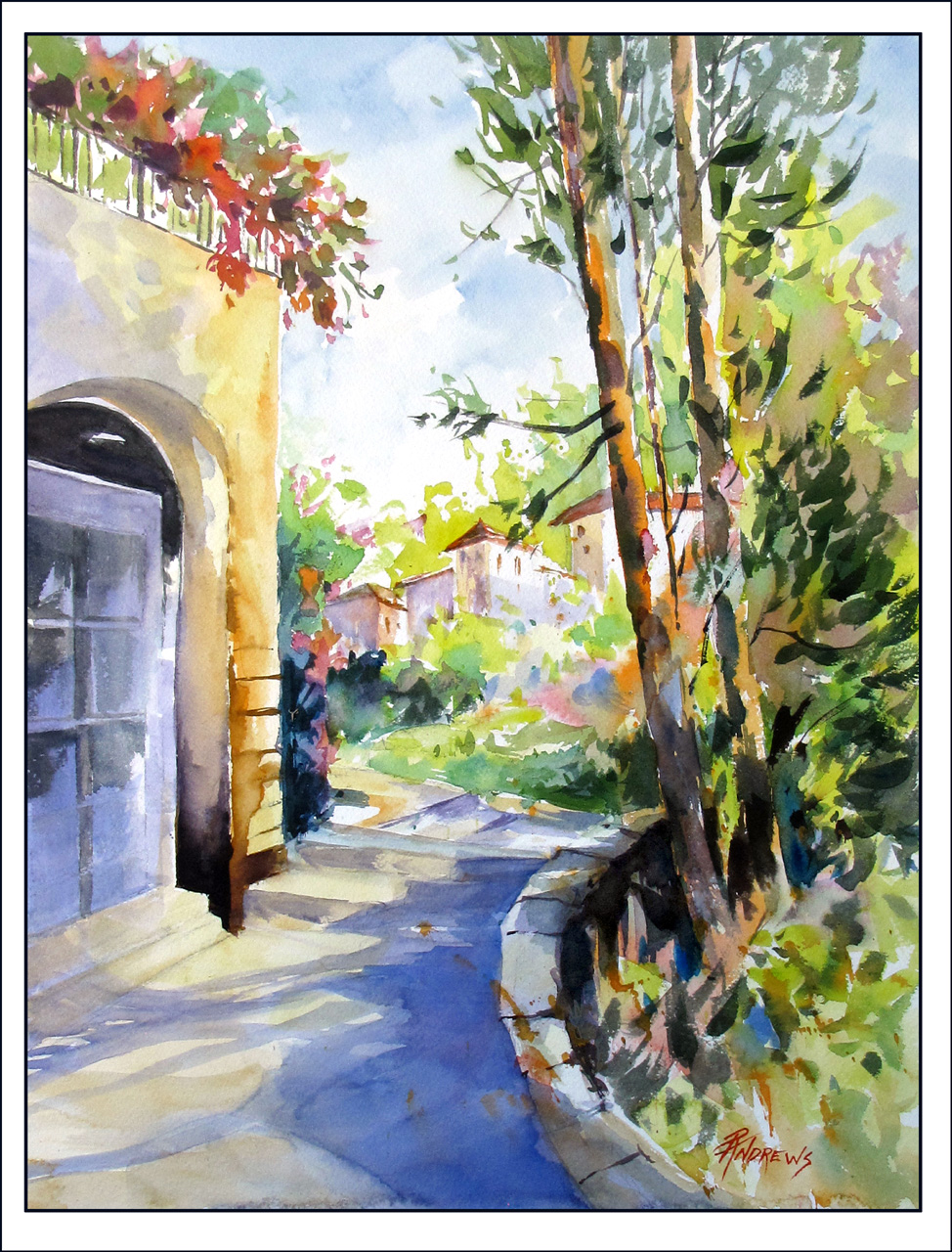 Rae Andrews : Neighborhood Path, Spain..Watercolor...Texas Artist..Rae ...