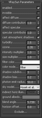 THÔNG SỐ VRAY SUN ~ Trung tâm dạy thiết kế đồ họa