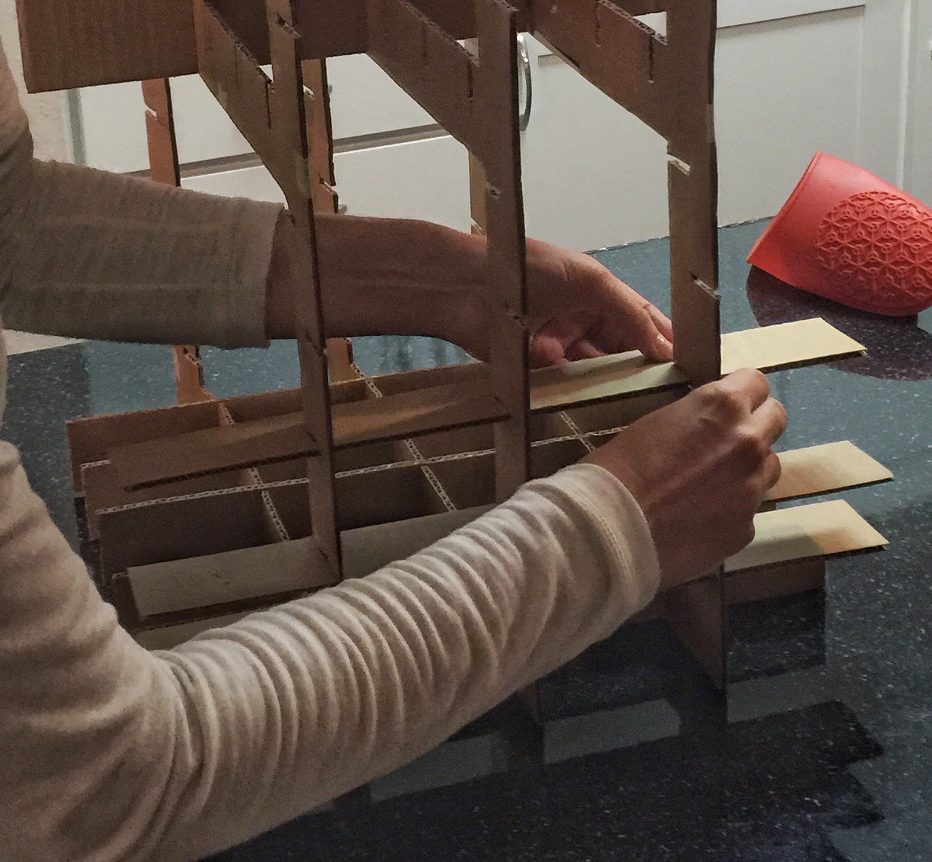 DIY: Cardboard night stand and charging station