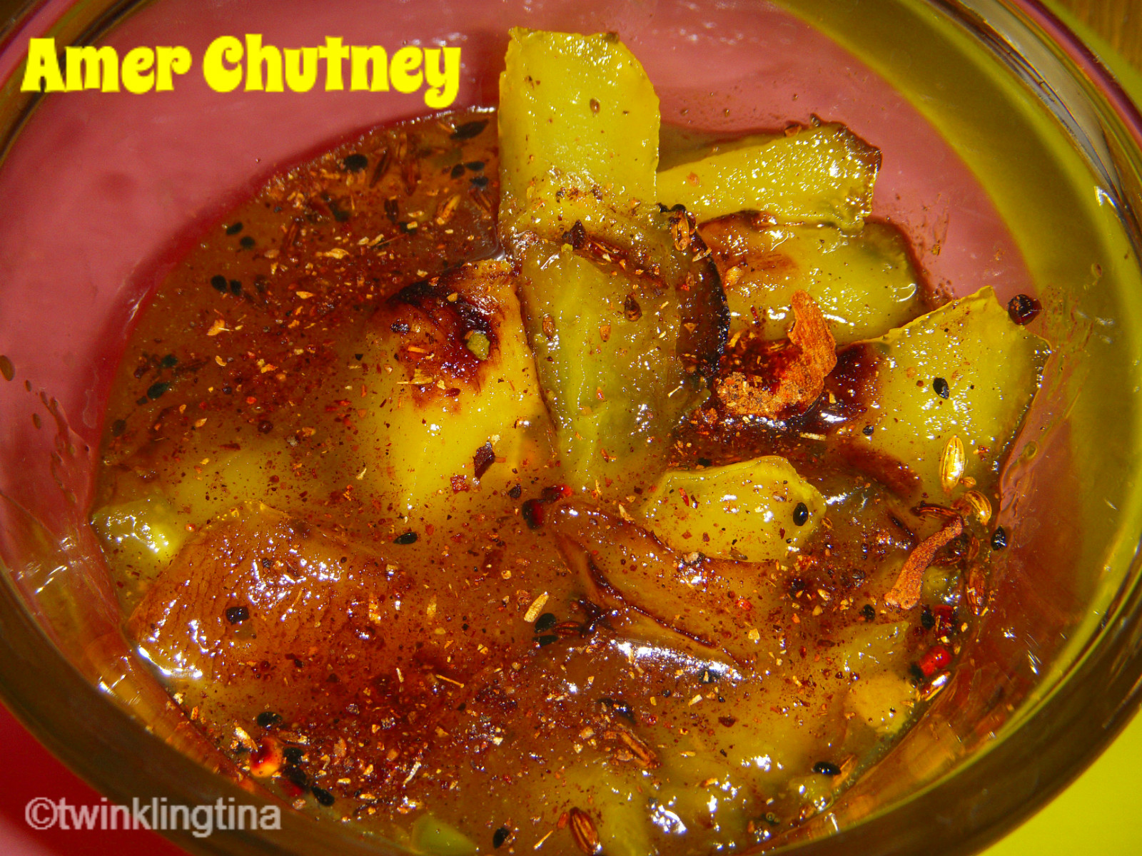 Aamer Chutney or Mango Chutney - Twinkling Tina Cooks