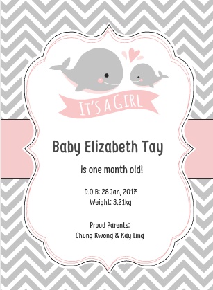 舒實坊: Full Moon - Birth Announcement Card - without photo