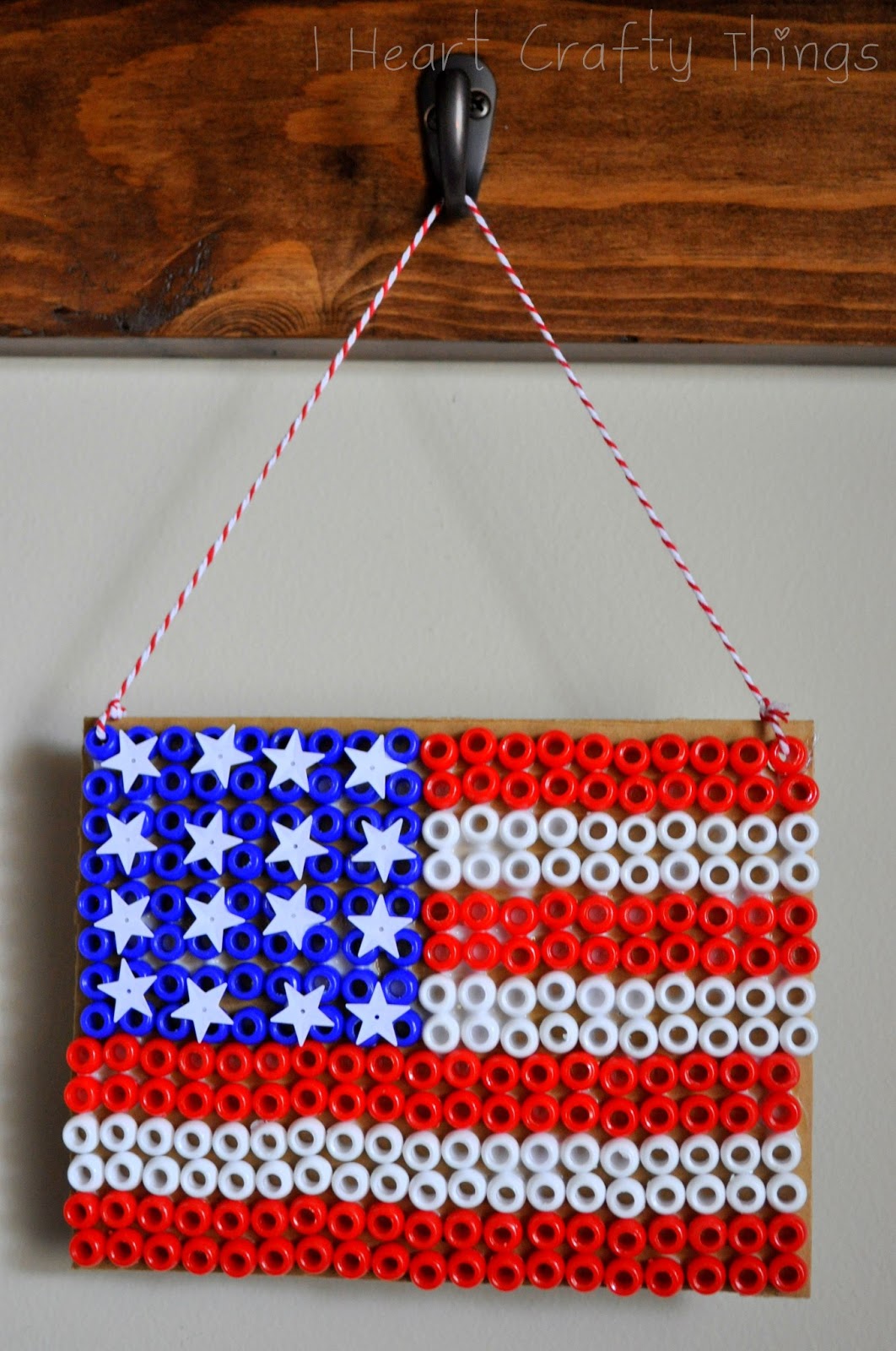 Pony Bead Flag Craft - I Heart Crafty Things