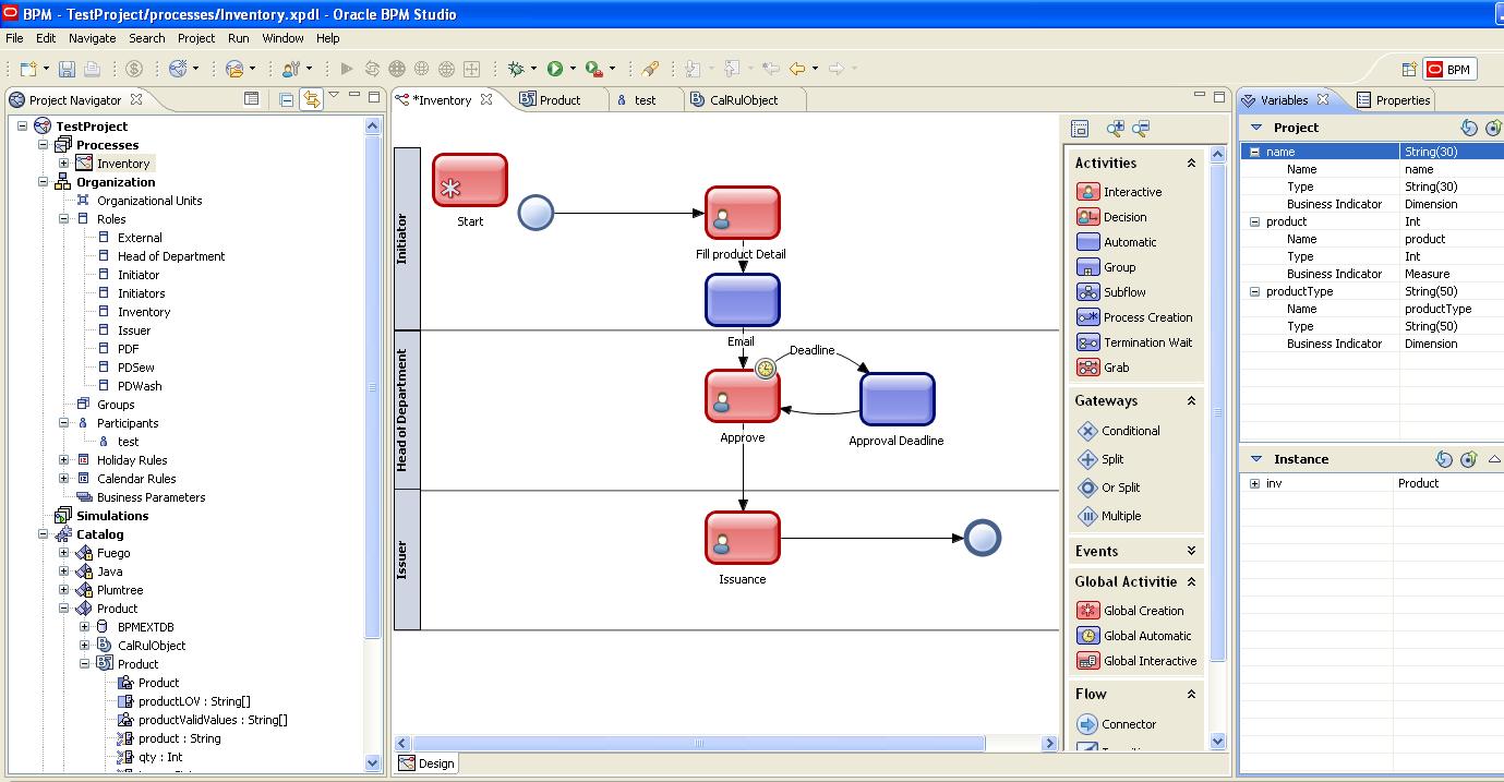 BPM Blog: Oracle BPM: Working with project variables