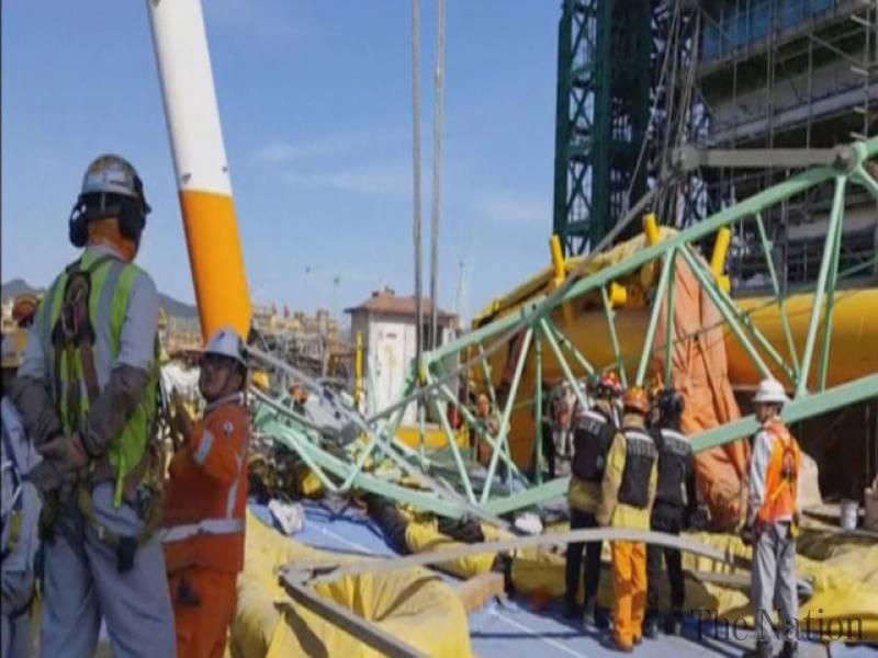 Six people died and more than 20 were injured when a crane collapsed
