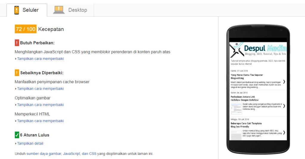 Cara Cek Speed Blog Dengan Mudah | Despul Media