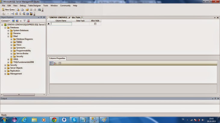 Sql Server : Sql Server'da Tablo Kavramı ve Veri Tipleri