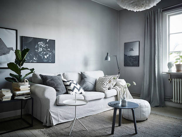 my scandinavian home: A calm, cocoon-like Swedish space in greys