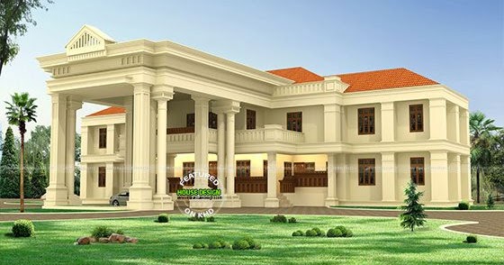 Long pillar colonial home design