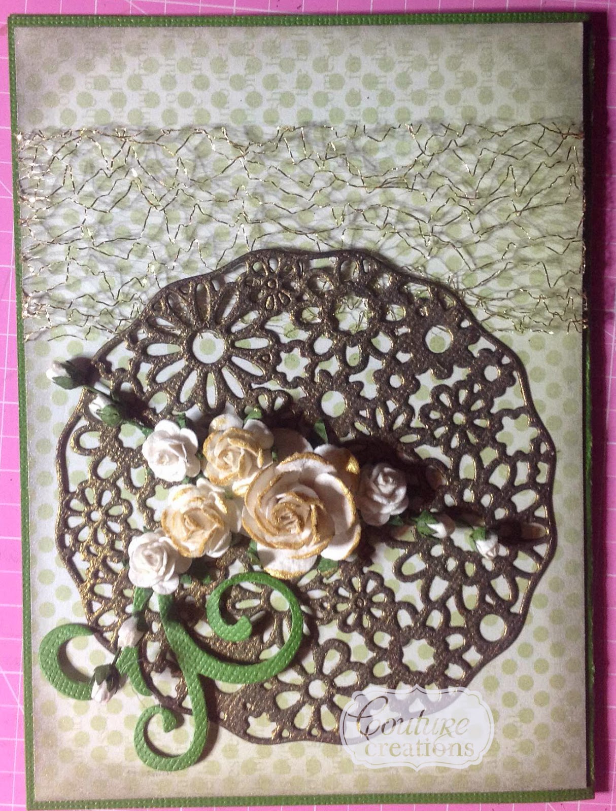Floral Lace Card by Lesa Bird - Couture Creations