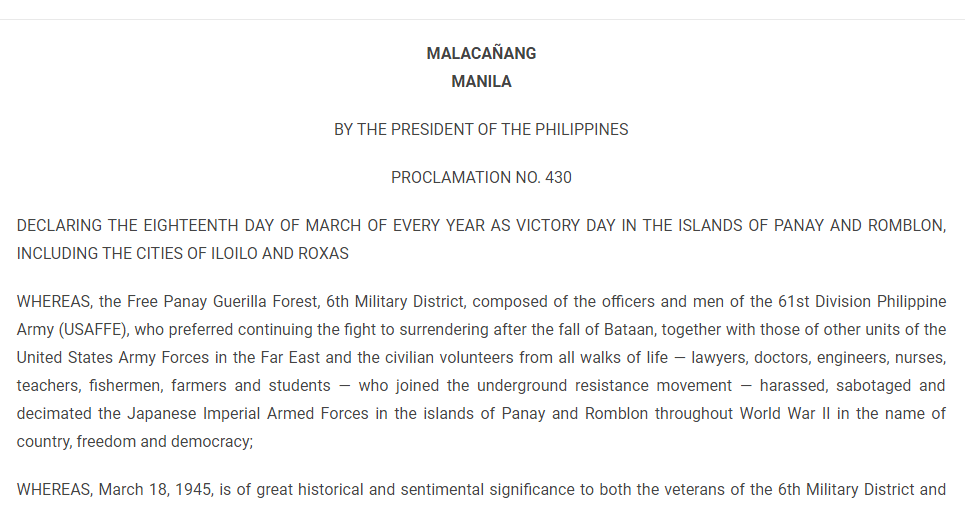 Philippine Holidays: Special Non-Working Day in the Islands of Panay ...