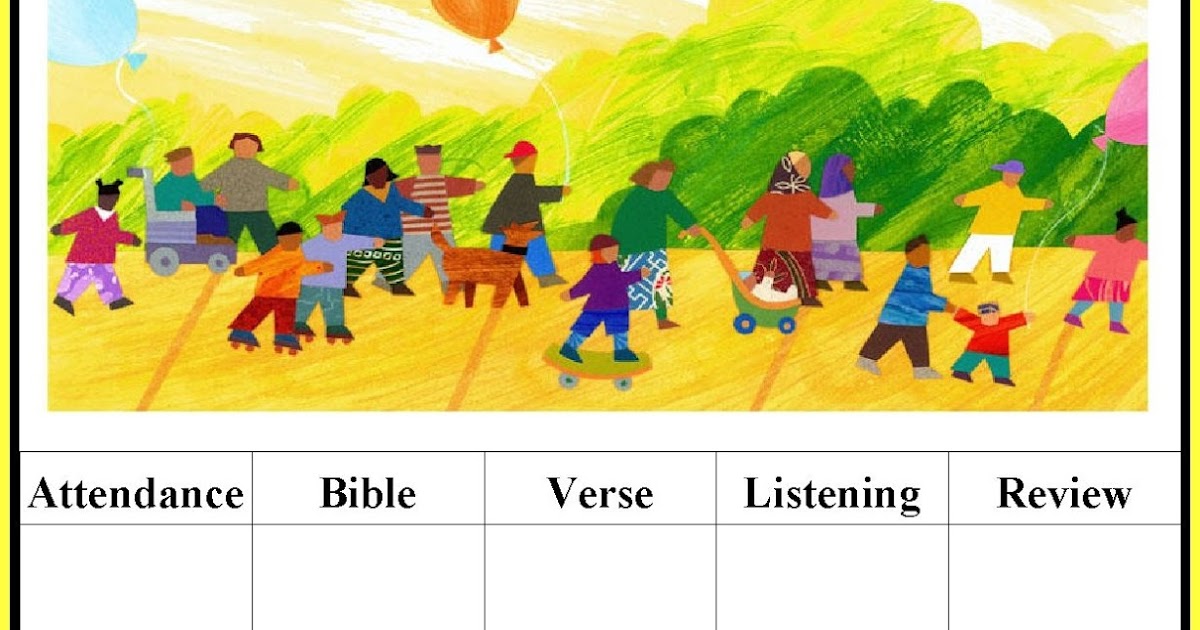 Children's Gems In My Treasure Box: Sunday School - Attendance Charts ...
