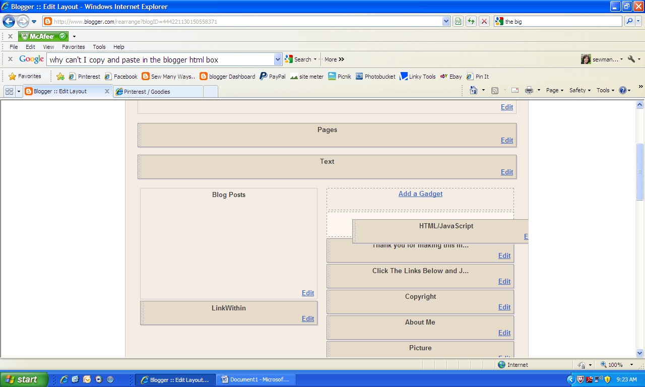 Sew Many Ways...: Blog Buddy...How To Add Your Follow Me Pinterest Button