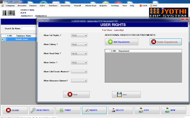 Jyothi ERP System in VB.NET Source Code: User Management in ERP System