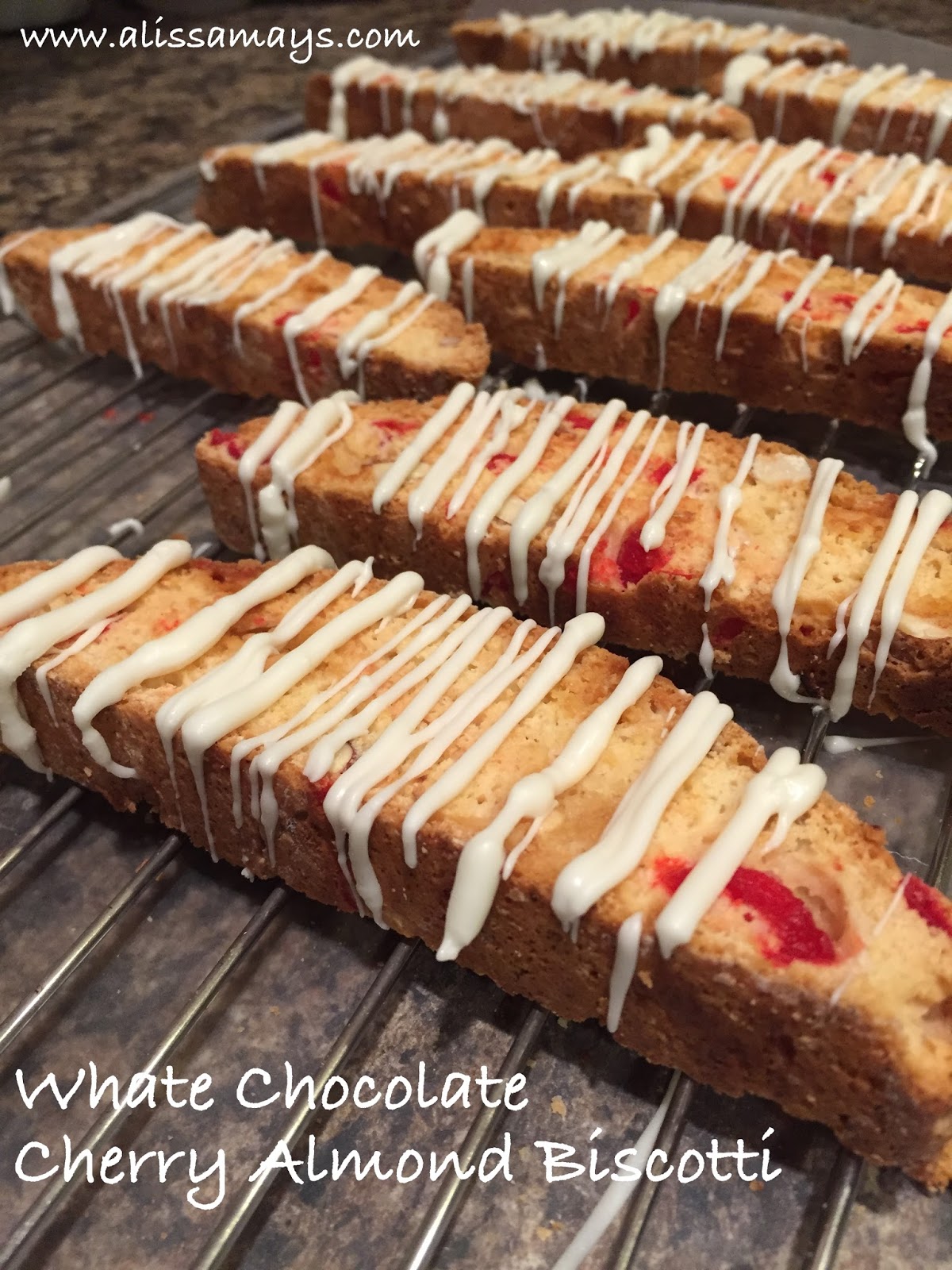 Alissamay's: White Chocolate, Cherry and Almond Biscotti