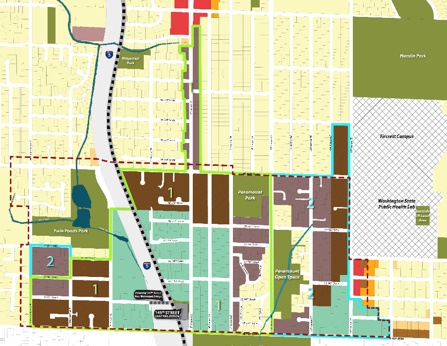 Shoreline Area News: 145th Street Station Subarea rezone map
