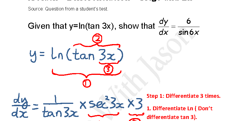 A-Math - Differentiation - Trigo and Ln | Singapore Additional Math (A ...