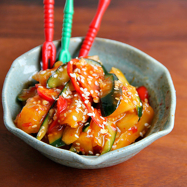 singapore shiok!: easy cucumber and pineapple achar