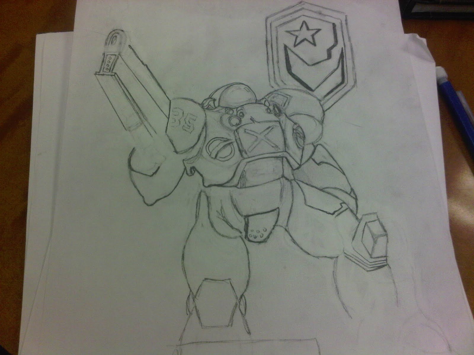 Art and Drawing Blog: StarCraft 2 Marine drawing!