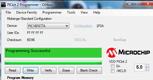 EMBEDDED PROJECTS : PIC Microcontroller Programming Using PICKIT2 to fuse Hex file