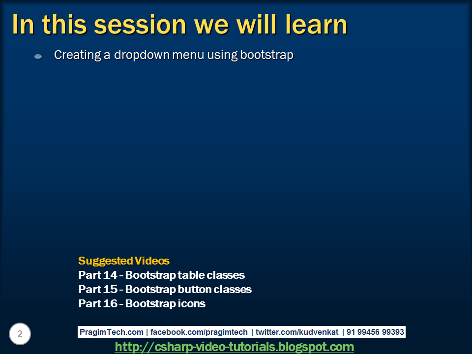 Sql Server Net And C Video Tutorial Bootstrap Dropdown