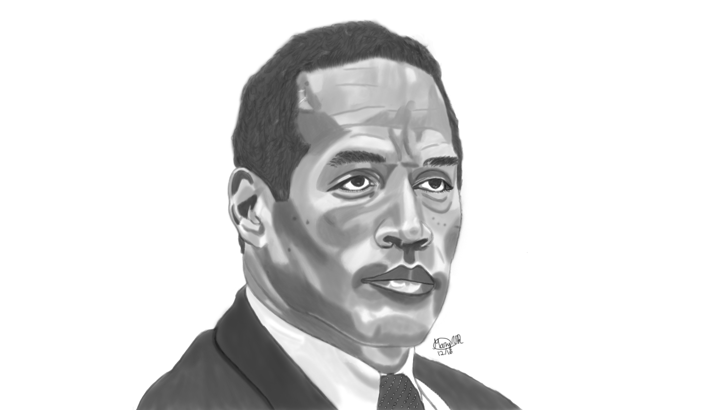 Graphite & Digital Art: O.J Simpson Digital Portrait