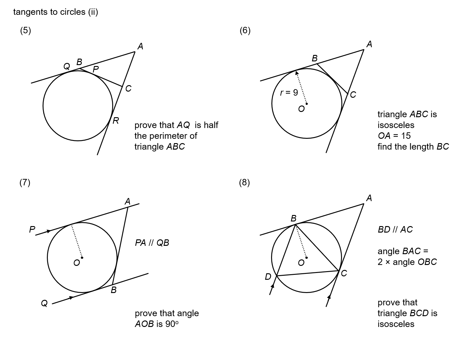 MEDIAN Don Steward mathematics teaching: tangents to circles