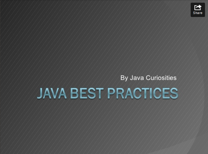 General Java Best Practices ~ Blog De Luiseliberal