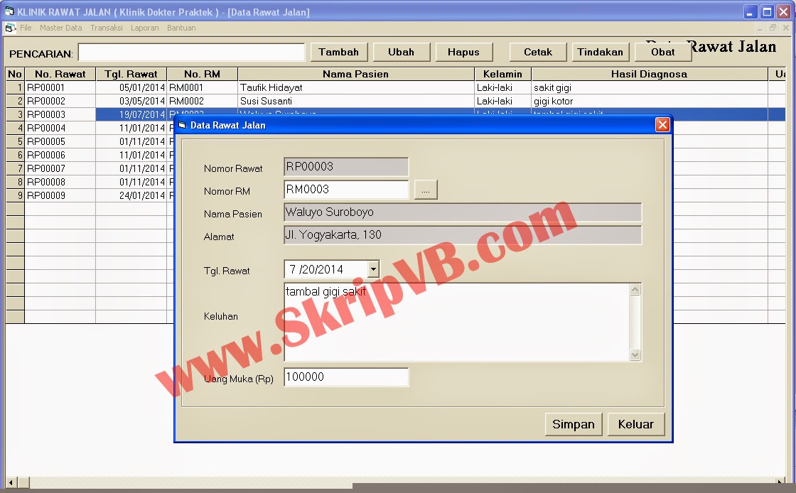 Sistem Informasi Klinik Rawat Jalan: Sistem Informasi Klinik Rawat Jalan dengan Visual Basic