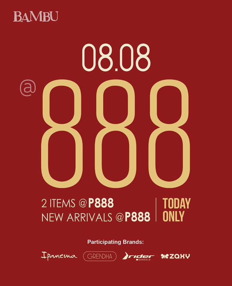 Manila Shopper: BAMBU 888 One-Day SALE: Aug 8 2018