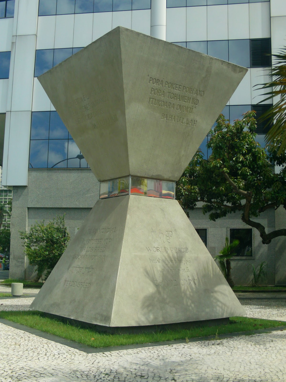 This hourglass configuration of pyramids is the Peace Monument ...